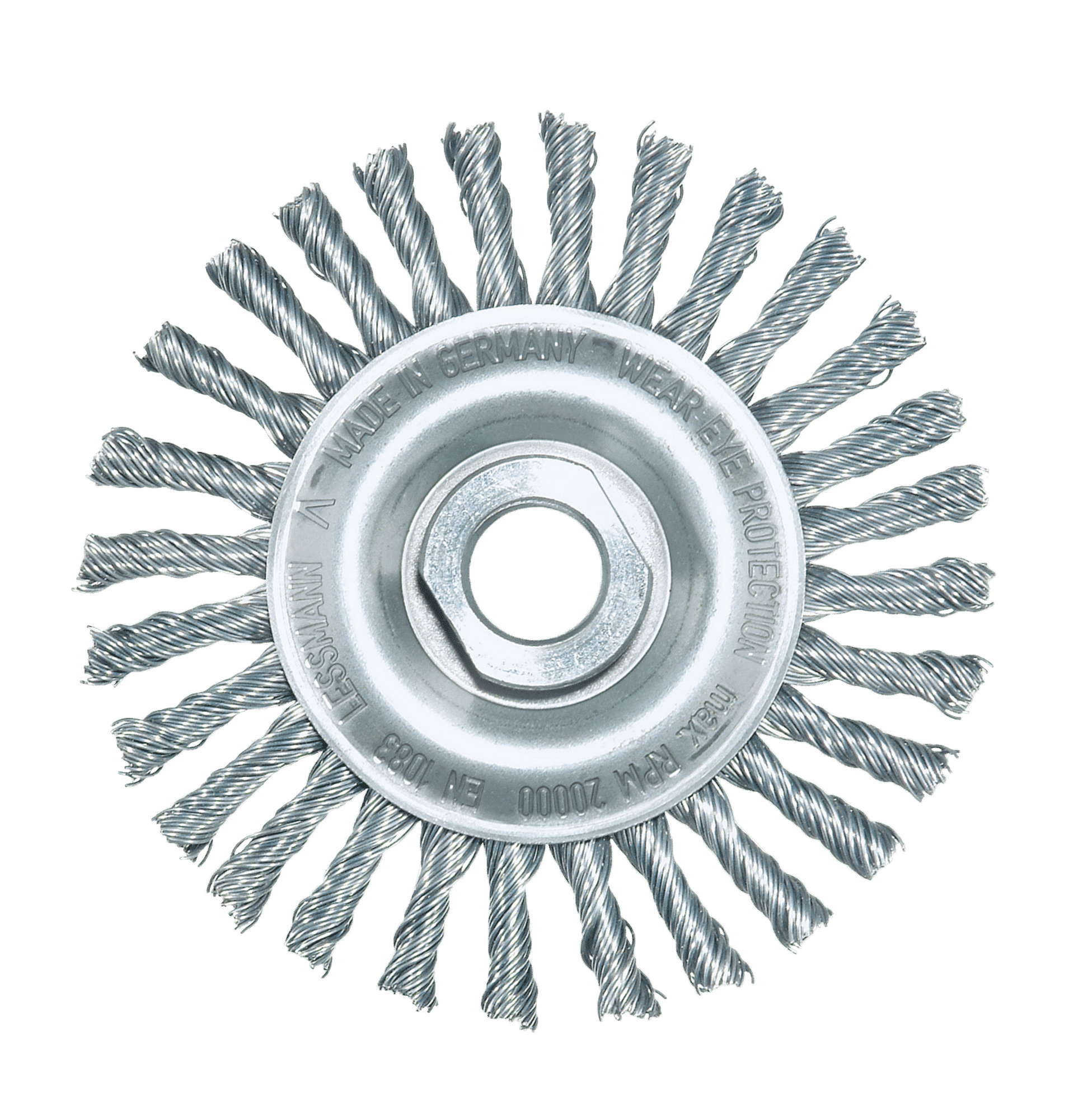 Knot wheel brushes dia 178 x 6 mm 56 Z steel wire STH straight 0,50 mm ...