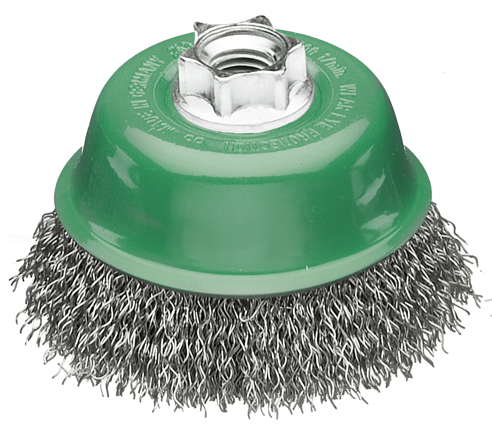 Cup brushes dia 80 mm steel wire stainless ROF crimped 0,35 mm thread 5 ...