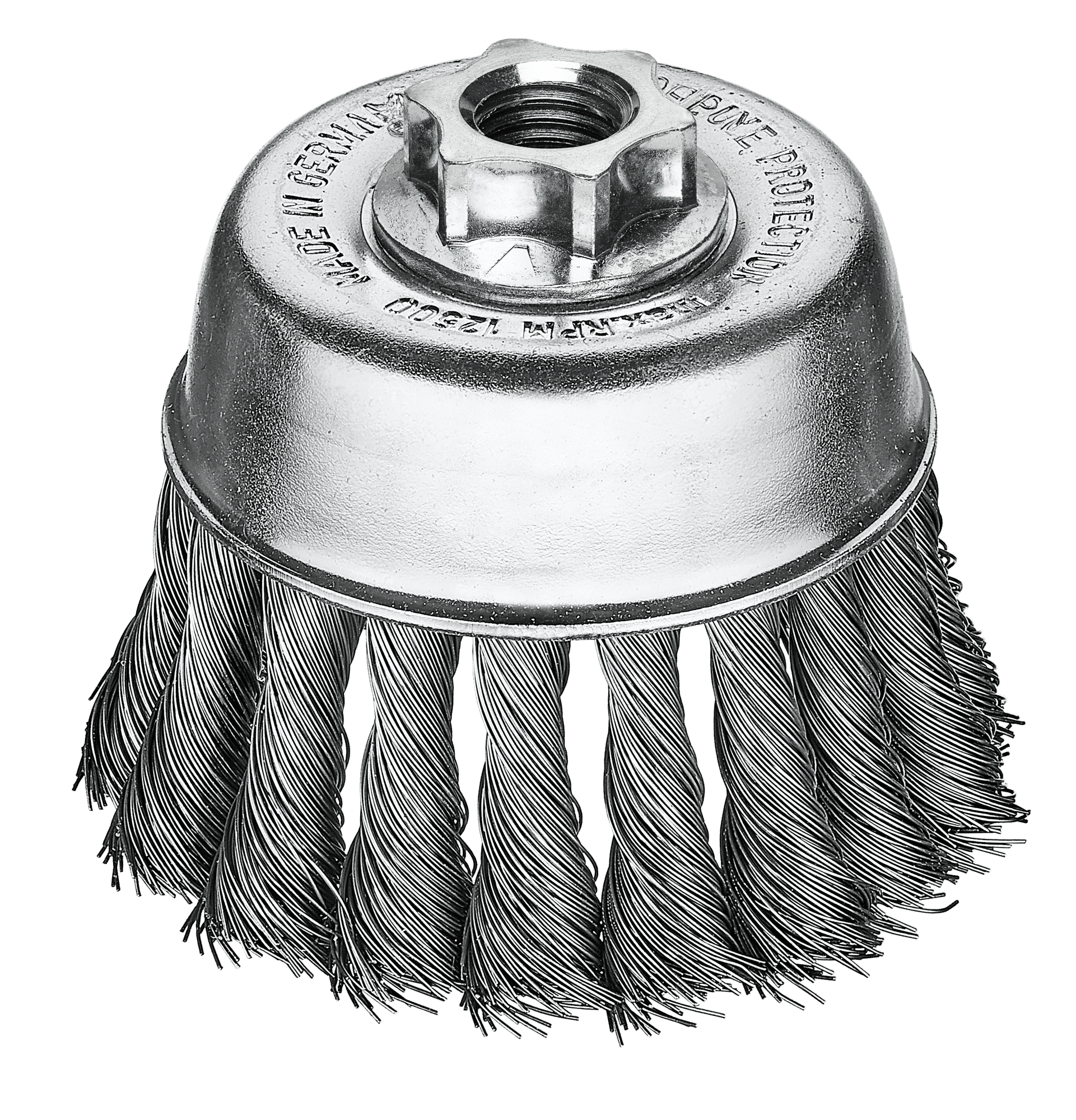 Knot cup brushes ZT dia 80 x 14 mm 1 row x 18 Z rose bud right steel ...